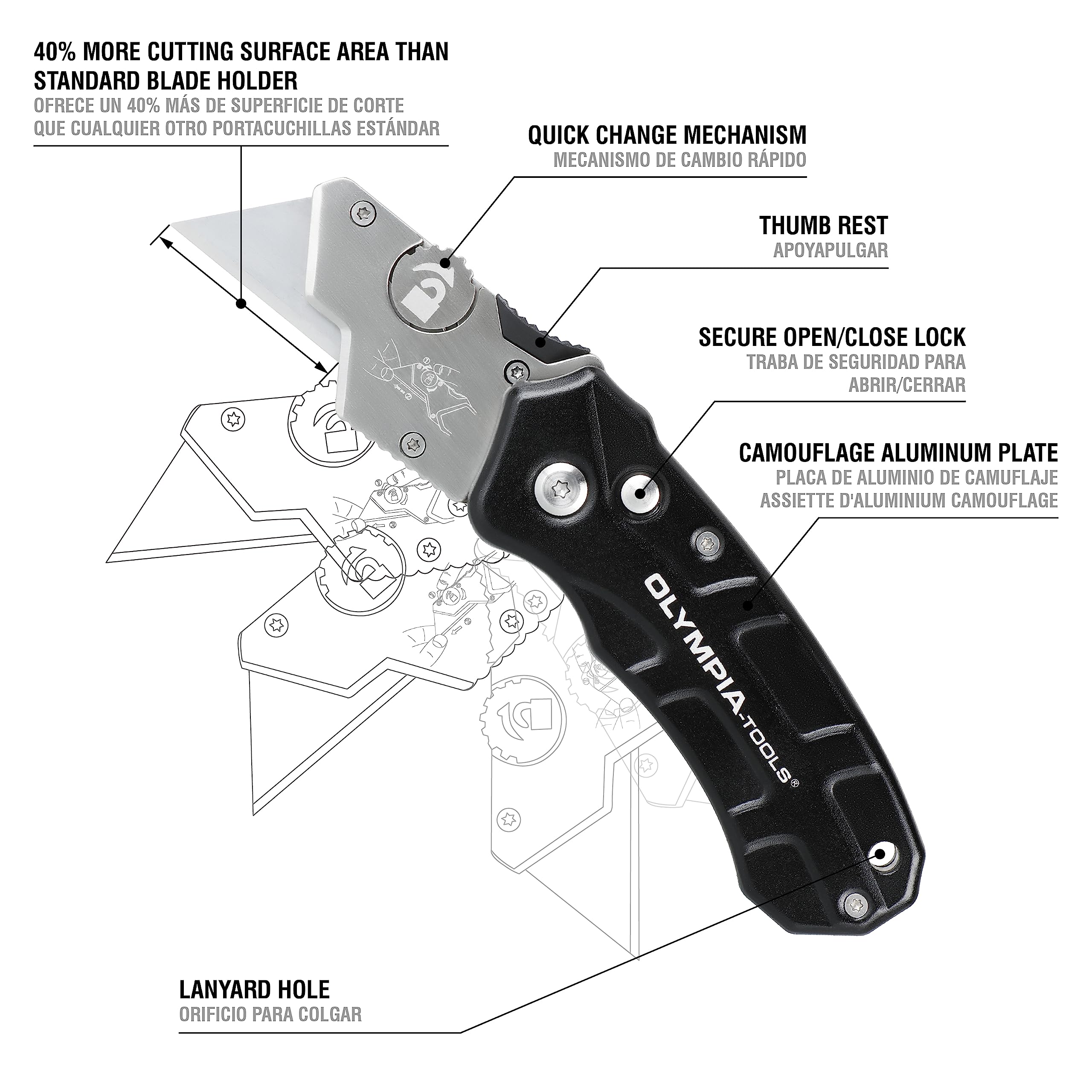 Olympia Tools Turbofold Utility Knife, 33-200