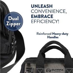 Olympia Tool Bag 18 Inch, Heavy Duty Tools Bag with 14 Pockets, Adjustable Shouder Straps and 600D Reinforced Material