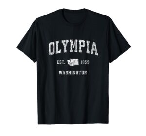 olympia washington wa vintage athletic sports design t-shirt