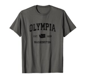 olympia washington wa vintage sports design black print t-shirt