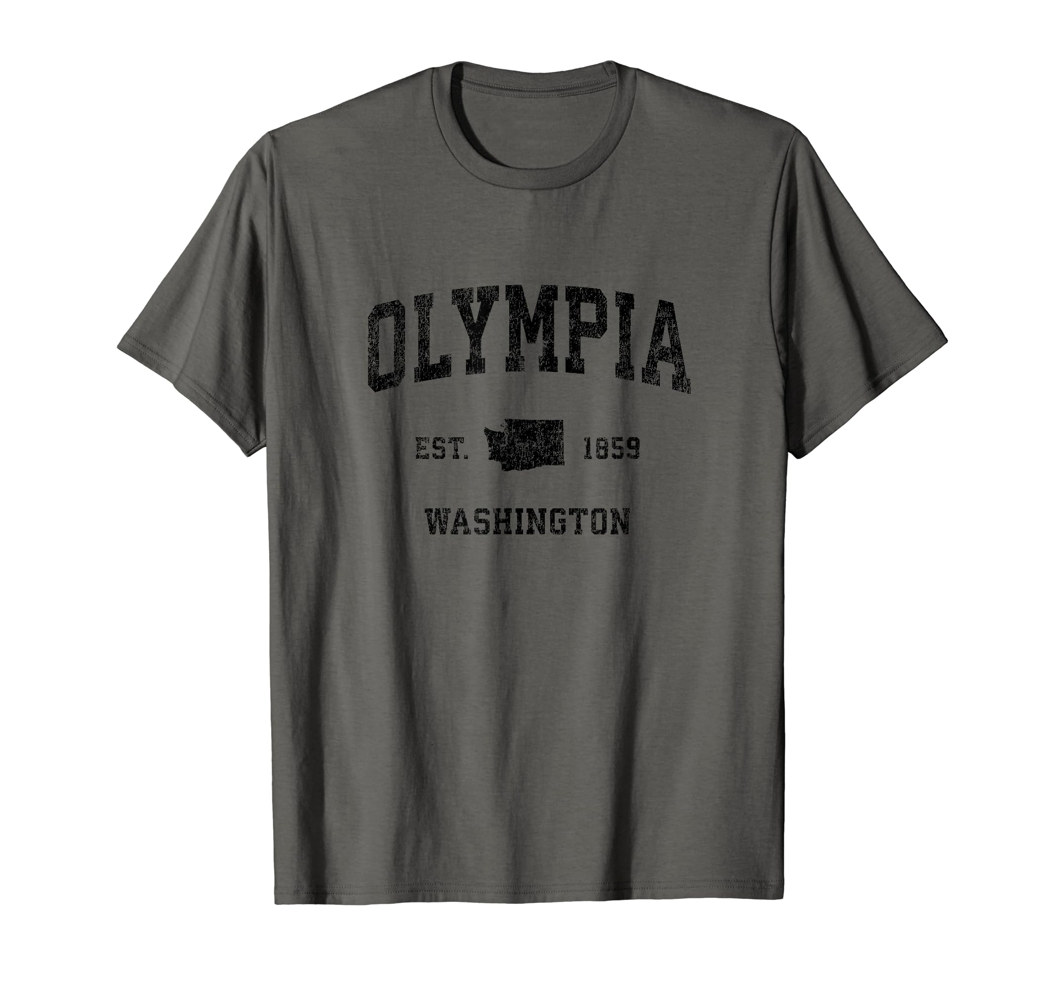 Olympia Washington WA Vintage Sports Design Black Print T-Shirt