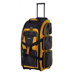 travelers club xpedition 30 inch multi-pocket upright rolling duffel bag, arrowwood, 30" suitcase