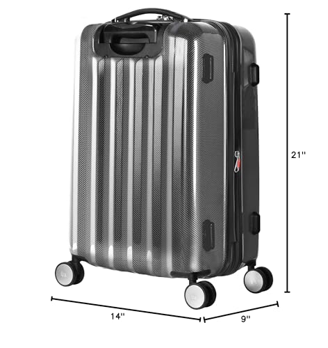 Olympia U.S.A. Luggage Titan 21 Inch Expandable Carry-On Hardside Spinner, Black, One Size