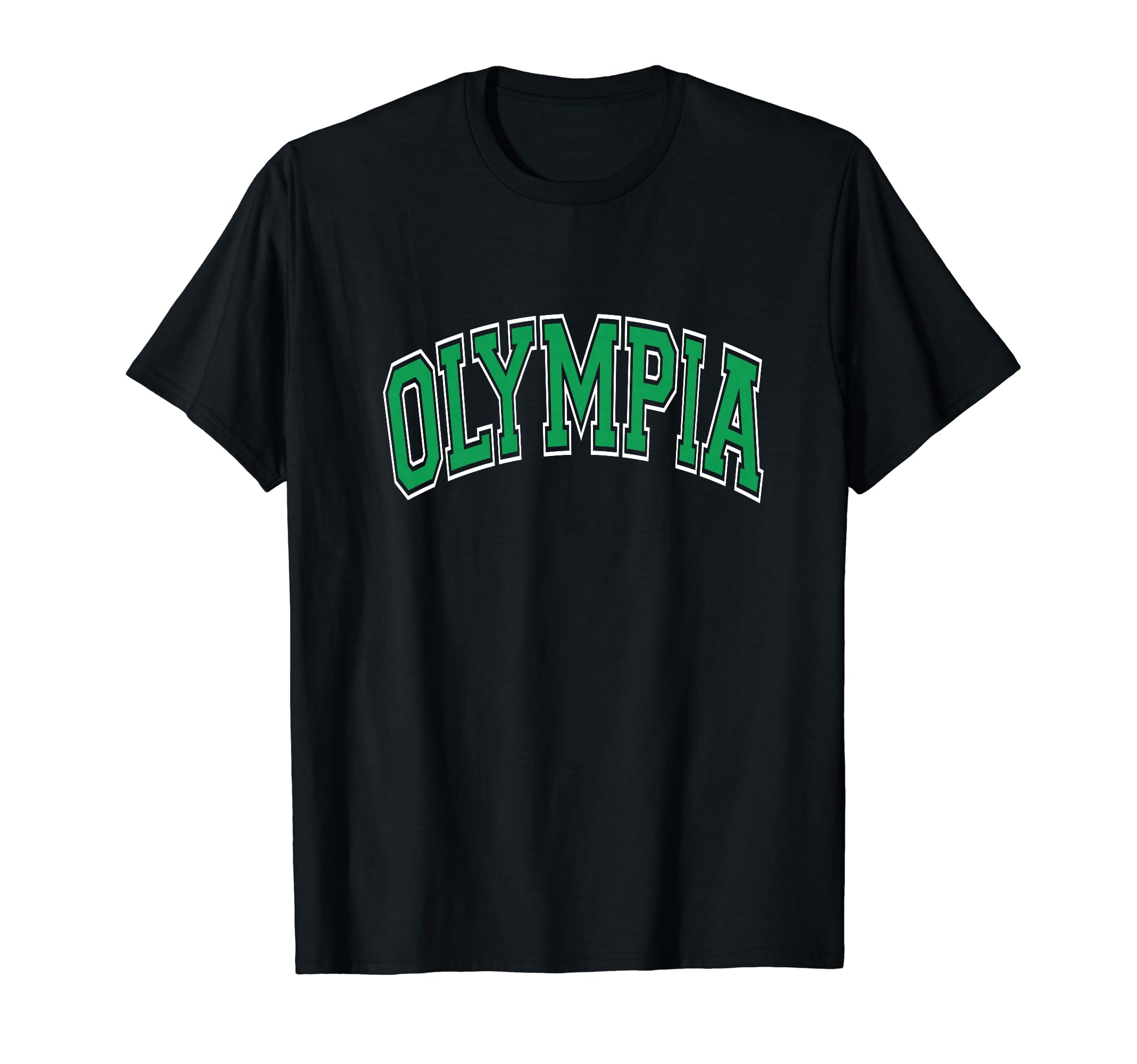 Olympia Arched Green Text T-Shirt