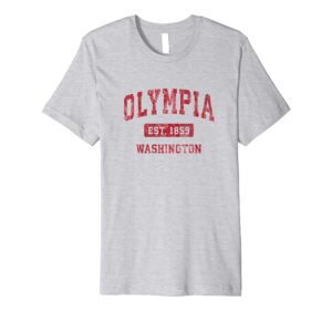 mens olympia washington wa vintage sports design red design premium t-shirt