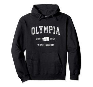 olympia washington wa vintage athletic sports design pullover hoodie