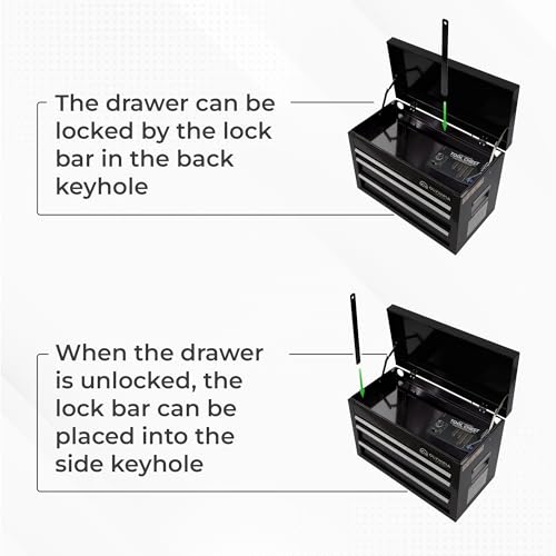 Olympia Tools 20-inch Rolling Tool Chest with Drawers - 5-Drawer Tool Chest Cabinet on Wheels Locking Storage Cabinets Garage Organizers for Workshop