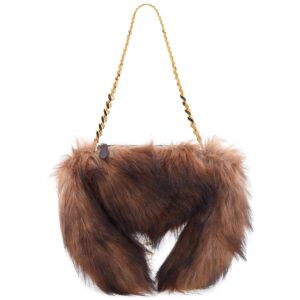 burberry dark brown ladies faux fur olympia bag