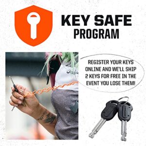 Kryptonite Keeper 785 Bike Chain Lock, 2.8 Feet Long Heavy Duty Anti-Theft Bicycle Chain Lock with Keys for Bike, Motorcycle, Scooter, Bicycle, Door, Gate, Fence,Red, 32 Inch