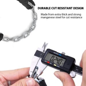 Sportneer Bike Chain Lock Heavy Duty, Bicycle Lock with 5 Digit Combination Heavy Duty Anti Theft Keyless Security Bike Locks for Bicycle, Electric Bike, Scooter, Motorcycle, Door, Gate and Fence