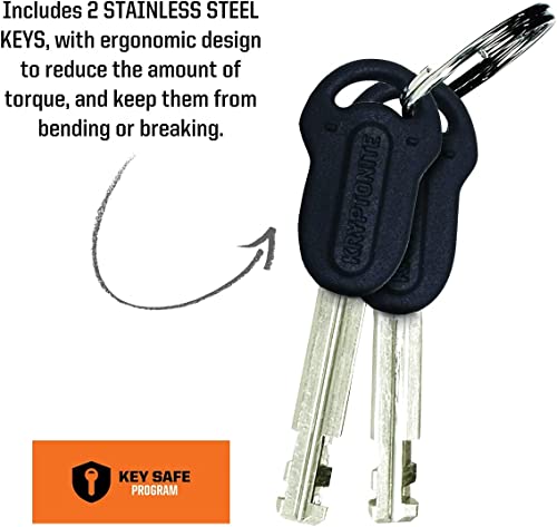 Kryptonite Keeper Bike U-Lock Standard with Braided Steel Cable, Heavy Duty Anti-Theft Bicycle U Lock, 12mm Shackle and 10mm x4ft Length Security Cable with Mounting Bracket and Keys,Black