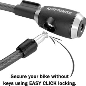 Kryptonite KryptoFlex Bike Lock Cable, 2FT/6FT/10FT Long 12mm Thick Heavy Duty Braided Steel Cable Anti-Theft Security Lock for Outdoor Equipment, Combination/Key Bike Lock, Black