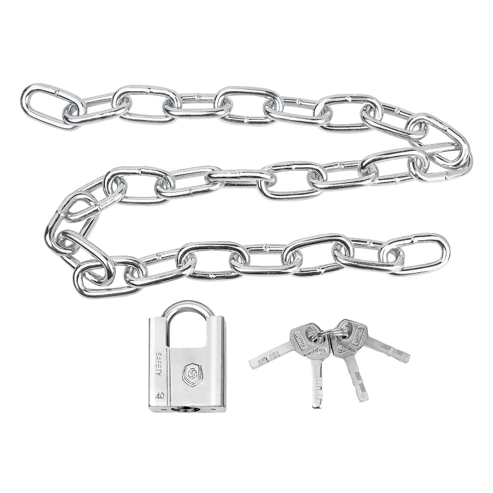 Bike Chain Lock, Cannot Be Cut with Bolt Cutters Or Hand Tools, Premium Case-Hardened Security Chain for Motorcycles, Bike, Generator, Gates,Outdoor Furniture