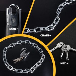 Bike Chain Lock, Cannot Be Cut with Bolt Cutters Or Hand Tools, Premium Case-Hardened Security Chain for Motorcycles, Bike, Generator, Gates,Outdoor Furniture