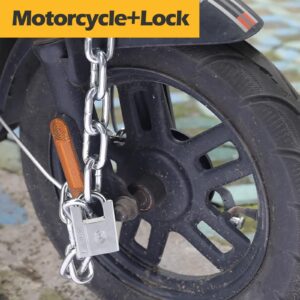 Bike Chain Lock, Cannot Be Cut with Bolt Cutters Or Hand Tools, Premium Case-Hardened Security Chain for Motorcycles, Bike, Generator, Gates,Outdoor Furniture