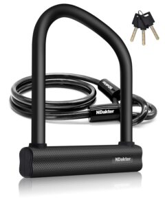 ndakter bike u lock, heavy duty anti theft bicycle locks cable for ebike, 18mm shackle, 6ft length high security cable with 3 keys for electric scooter, motorcycle, bicycles,outdoor equipment