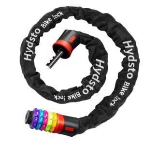 hydsto rainbow bike lock combination - 5-digit resettable scooter lock - 3.2 ft heavy-duty anti-theft lock for bicycle, motorcycle, electric scooter, gate, fence