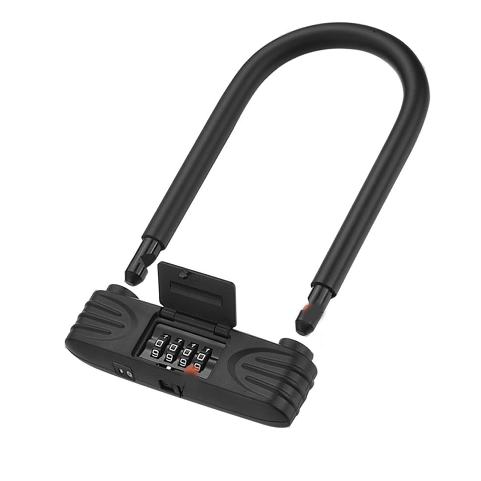 Bicycle Lock, U Shape 4 bit Combination Lock, high Security Made of Alloy with Password Cover to Prevent Accidental Changes. Suitable for Most Bicycles and e-Scooter Locks