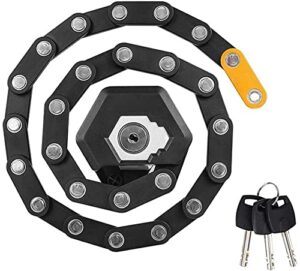 bicycle lock chain 26-section folding lock, zinc alloy, anti-theft lock, suitable for mountain bikes, electric cars, motorcycles, with 3 keys