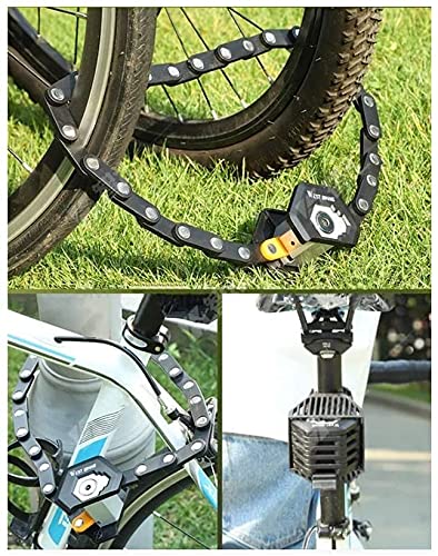 Bicycle Lock Chain 26-Section Folding Lock, Zinc Alloy, Anti-Theft Lock, Suitable for Mountain Bikes, Electric Cars, Motorcycles, with 3 Keys