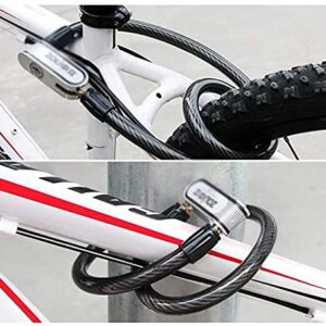 Steel Cable Lock Bicycle Lock Anti-Theft Lock, Alloy Steel Lock, 80Cm Long, Suitable for Mountain Bikes, Motorcycles, Electric Cars, Gates