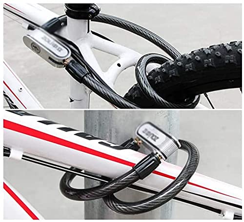 Steel Cable Lock Bicycle Lock Anti-Theft Lock, Alloy Steel Lock, 80Cm Long, Suitable for Mountain Bikes, Motorcycles, Electric Cars, Gates