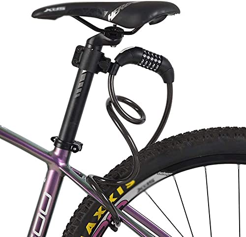 High Security 5-Digit Combination Lock for Bicycle Lock, Anti-Theft Mountain Bike Bicycle Lock, Black