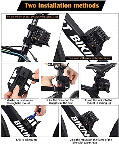 Bike Lock, Bicycle 26-Section Zinc Alloy Locks Portable Secure Against Theft Foldable Lock Bicycles Accessories