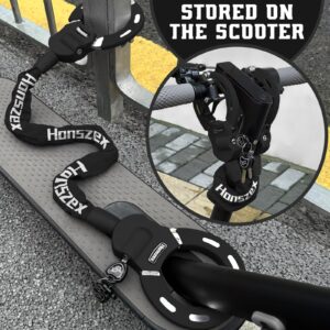 Honszex Scooter Lock, Bike Locks High Security with Key, 36.22inch Heavy Duty Bike Lock Chain, Accessories for e-Bikes & e-Scooters, Lock for Bicycle, E-Bike, Electric Scooter