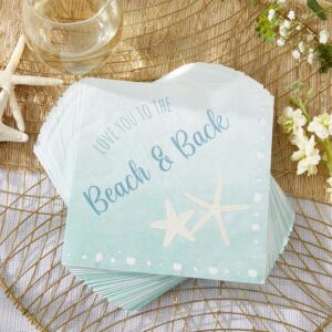 kate aspen beach themed wedding napkins, thick decorative dinner napkins, luncheon serveware, perfect for wedding reception or bridal shower, turquoise, 1 count (pack of 30)