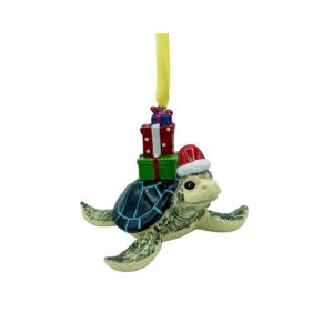 Blue Sea Turtle Beach Ocean Coastal Resin Christmas Tree Hanging Ornament Decoration Decor