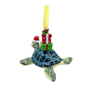 Blue Sea Turtle Beach Ocean Coastal Resin Christmas Tree Hanging Ornament Decoration Decor