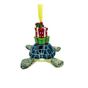 Blue Sea Turtle Beach Ocean Coastal Resin Christmas Tree Hanging Ornament Decoration Decor