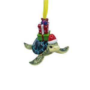 Blue Sea Turtle Beach Ocean Coastal Resin Christmas Tree Hanging Ornament Decoration Decor