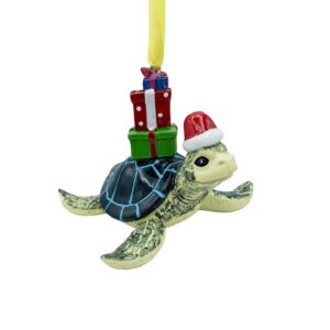 Blue Sea Turtle Beach Ocean Coastal Resin Christmas Tree Hanging Ornament Decoration Decor