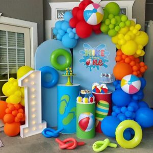 summer pool beach party decorations 146pcs beach ball tropical balloon garland arch kit for kids luau hawaii birthday party supplies