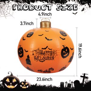 Inflatable Pumpkin Bat Halloween Ball - SVOPY 24 Inch Light Up Large Outdoor Decorated Ball with Remote for Yard Pool Hang or Place in The Yard for Garden Decoration