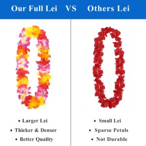 Waipfaru Hawaiian Leis for Luau Party, 54Pcs Hawaiian Flower Leis include 18 Flower Hair Clips, Hawaiian Leis for Luau Party Decorations, Hawaiian Themed Party Decorations, Birthday, Wedding, Beach…