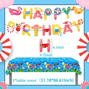 JeVenis 34 PCS Swimming Pool Party Supplies Pool Party Decoration Pool Birthday Party Banner Pool Party Tablecloth Swimming Pool Party Favors Beach Party Banner