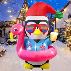 kofero inflatable penguin christmas yard decorations 5ft outdoor cute blow up xmas decoration with built-in led lights for indoor holiday party yard garden lawn décor