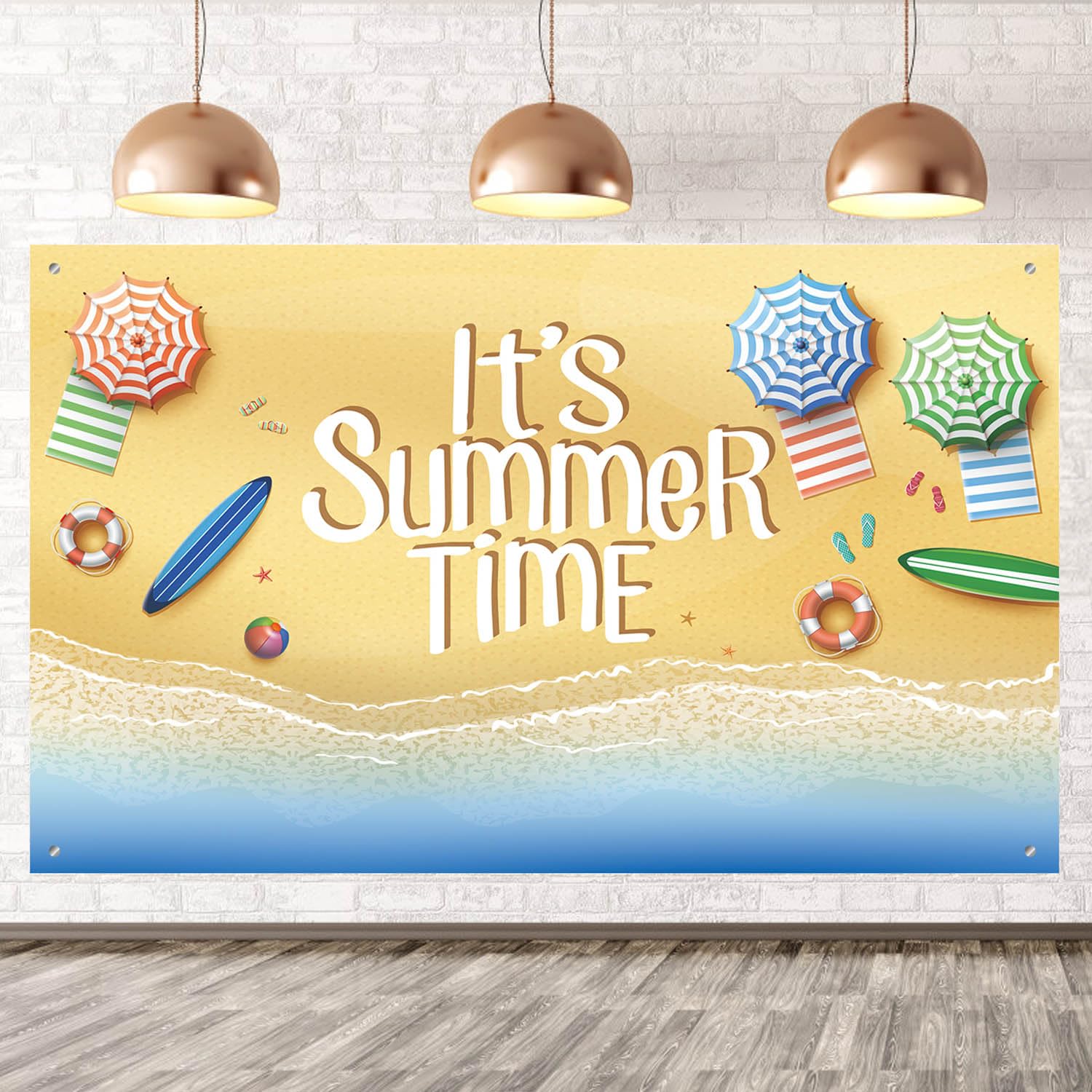 Summer Beach Decorations for Party 70.8 * 43.3 in Hawaiian Party Banner Surfboard Background for Birthday Summer Themed Party Supplies Favors