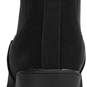 DREAM PAIRS Women's High Chunky Heel Chelsea Ankle Boots Slip On Elastic Fall Heeld Booties Shoes, Size 8.5, BLACK PU, FRE