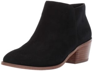 amazon essentials women's ankle boot, black microsuede, 7.5