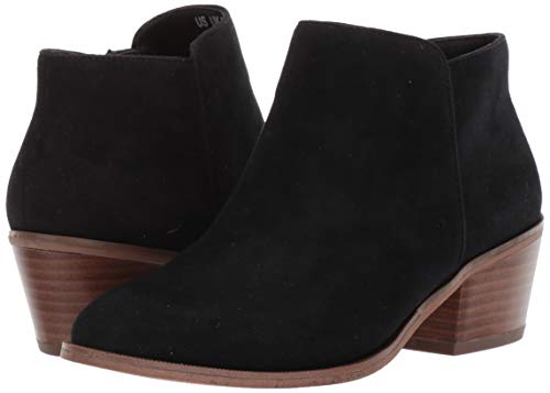 Amazon Essentials Women's Ankle Boot, Black Microsuede, 7.5