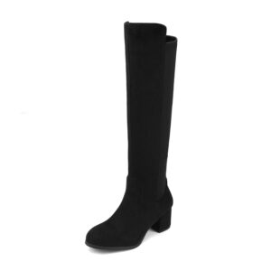 dream pairs women's black knee high stretchy fashion boots size 8 m us jennifer-3