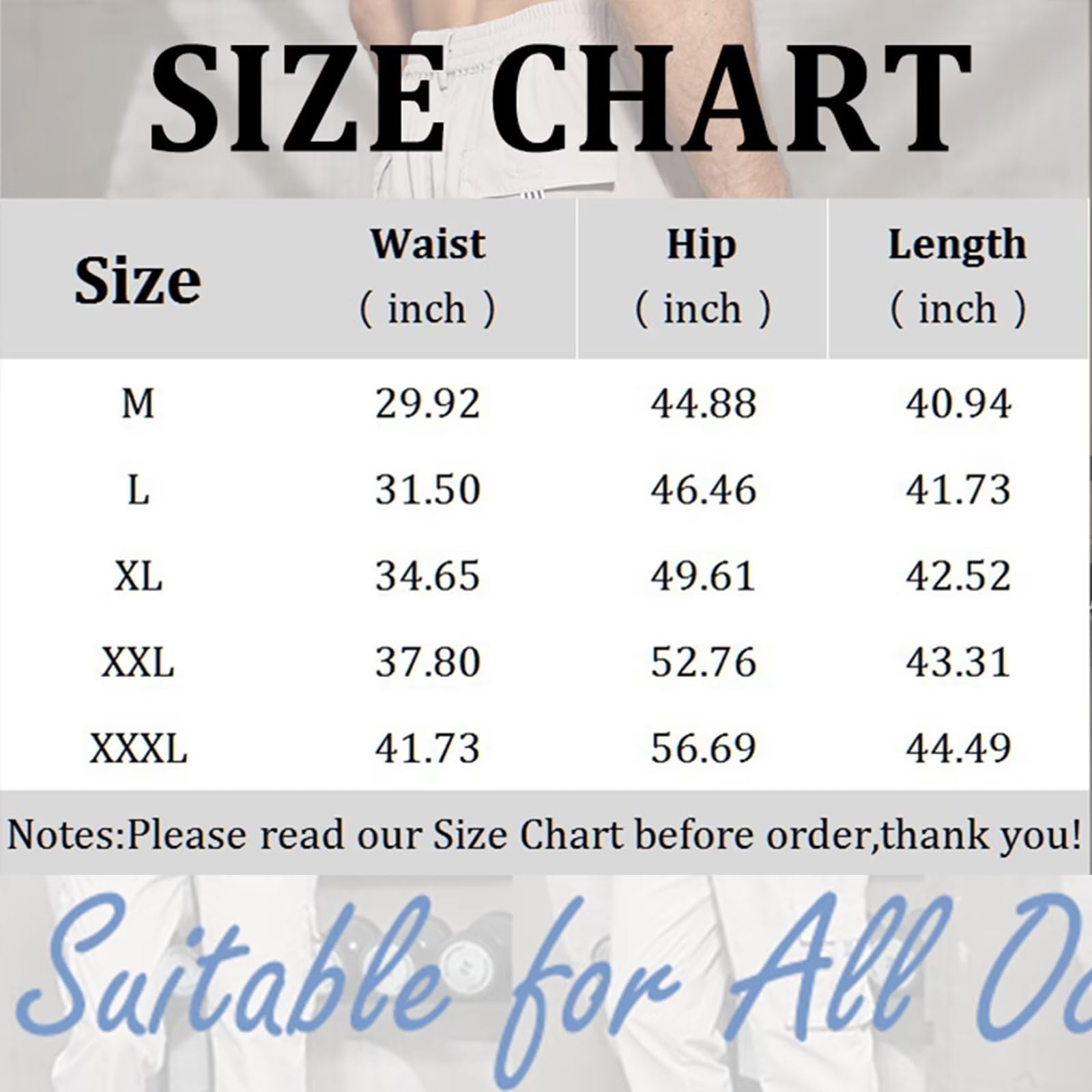 Men Casual Cargo Pant Lightweight Tactical Pant Hiking Jogger Classic Fit Multi Pockets M