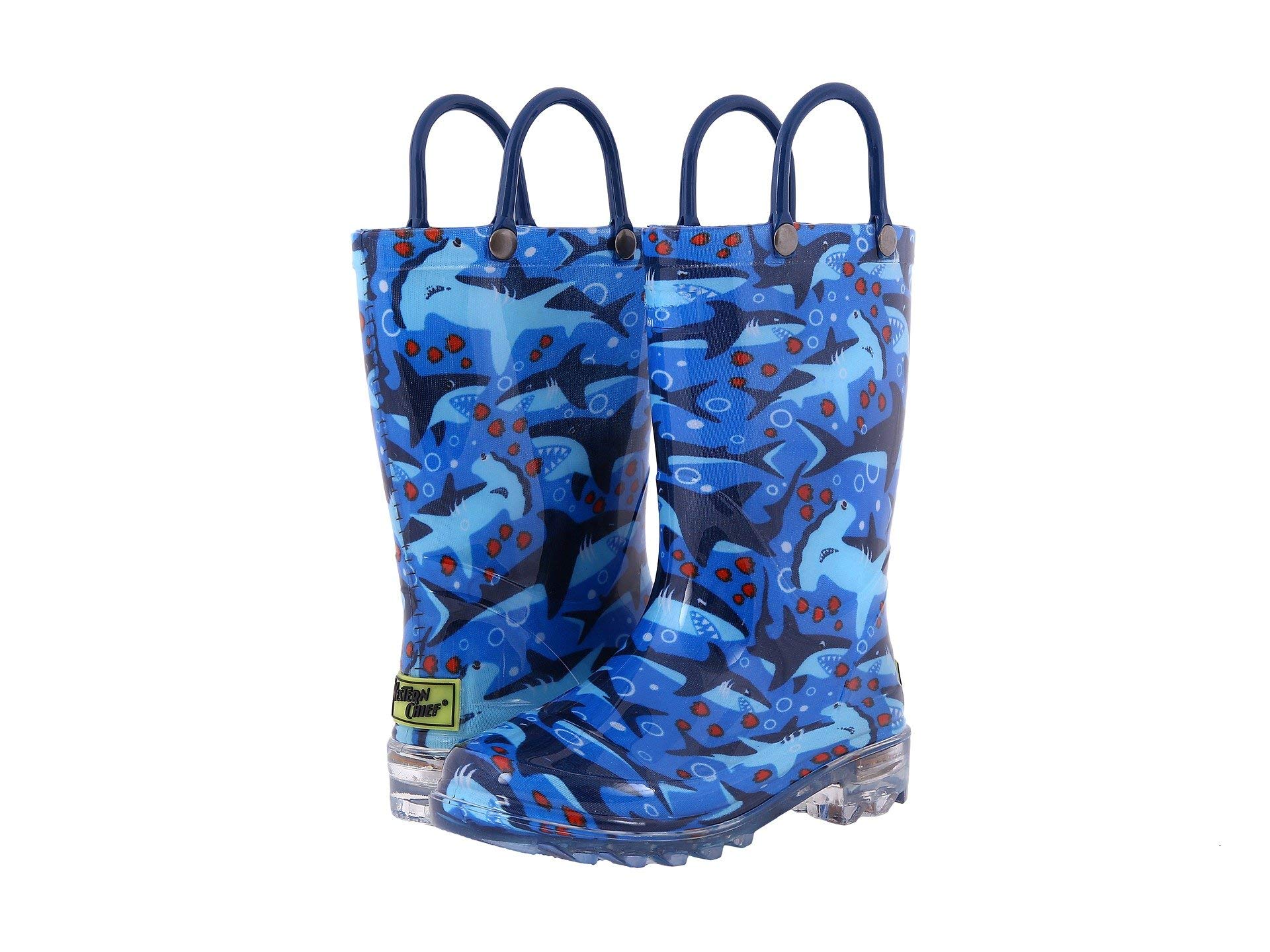 Western Chief Kids Light-Up Waterproof Rain Boot, Blue 8 M US Toddler