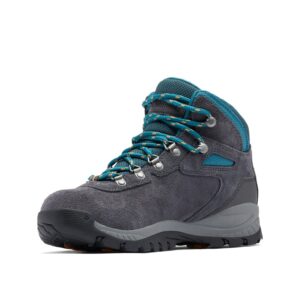 Columbia Women's Newton Ridge Plus Waterproof Amped, Shark/River Blue, 8.5