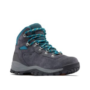 Columbia Women's Newton Ridge Plus Waterproof Amped, Shark/River Blue, 8.5