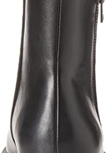 Amazon Essentials Women's Exterior Zip Flat Ankle Boot, Black Faux Leather, 6.5